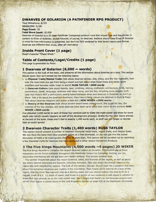 Ecology of the Pathfinder Product, Part 1: Hatching an Outline | Paizo Blog